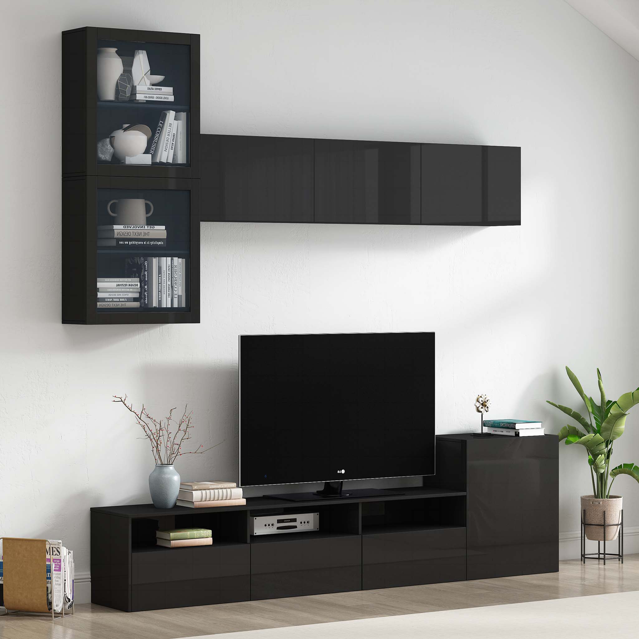 Latitude Run® High Gloss TV Stand with Ample Storage Space, Media Console for TVs Up to 78 ...